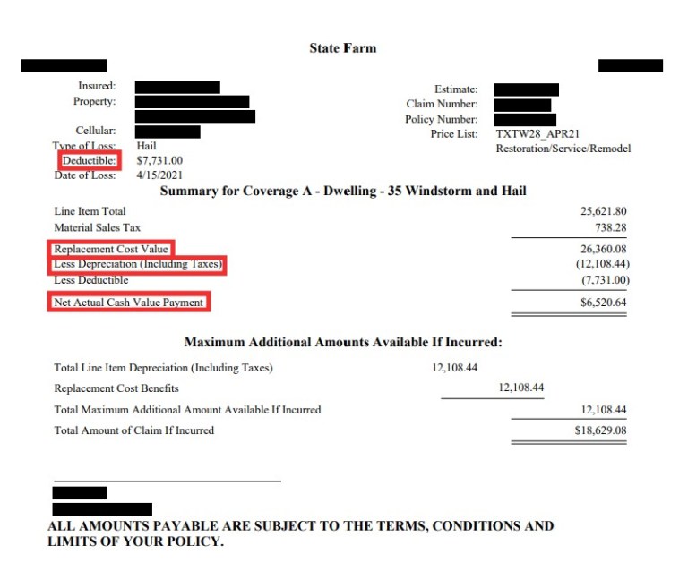 Summary of Dwelling-Xactimate Example – HHH Roofing & Construction